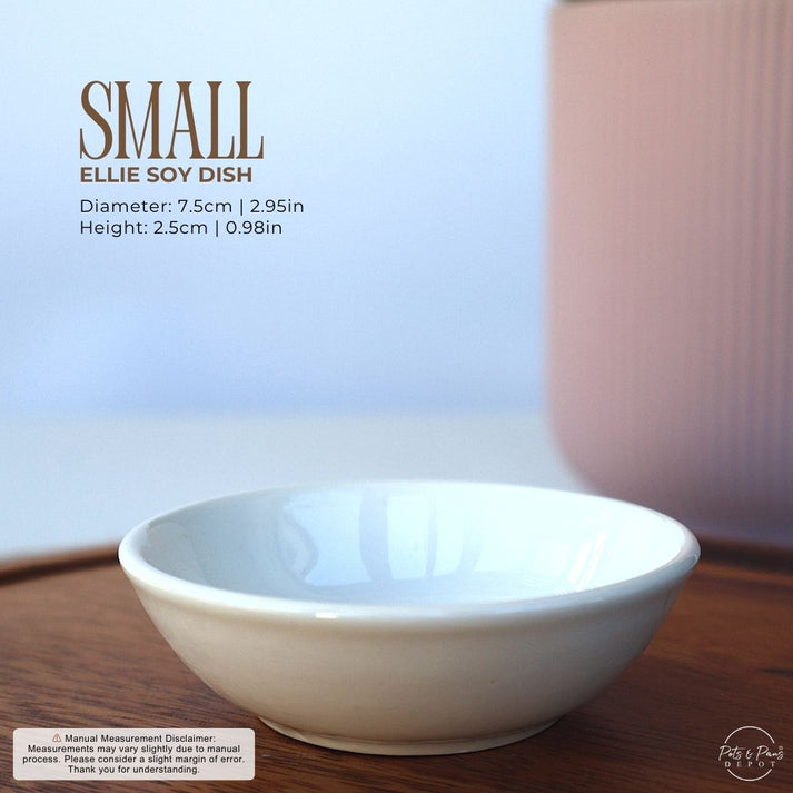 Ellie White Porcelain Soy Dish Plate – PotsandPansDepotPH