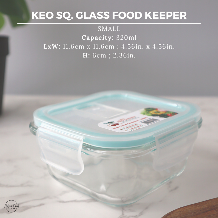 Keo Sq. Glass Food Keeper – PotsandPansDepotPH
